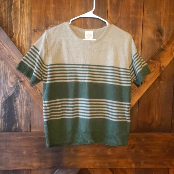 TR Bentley | Tops | Vintage Woven Sweater Top Large Tan Green | Poshmark
